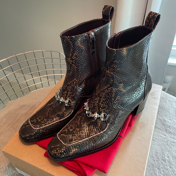 Christian Louboutin | Shoes | Christian Louboutin Snake Embossed Boots ...